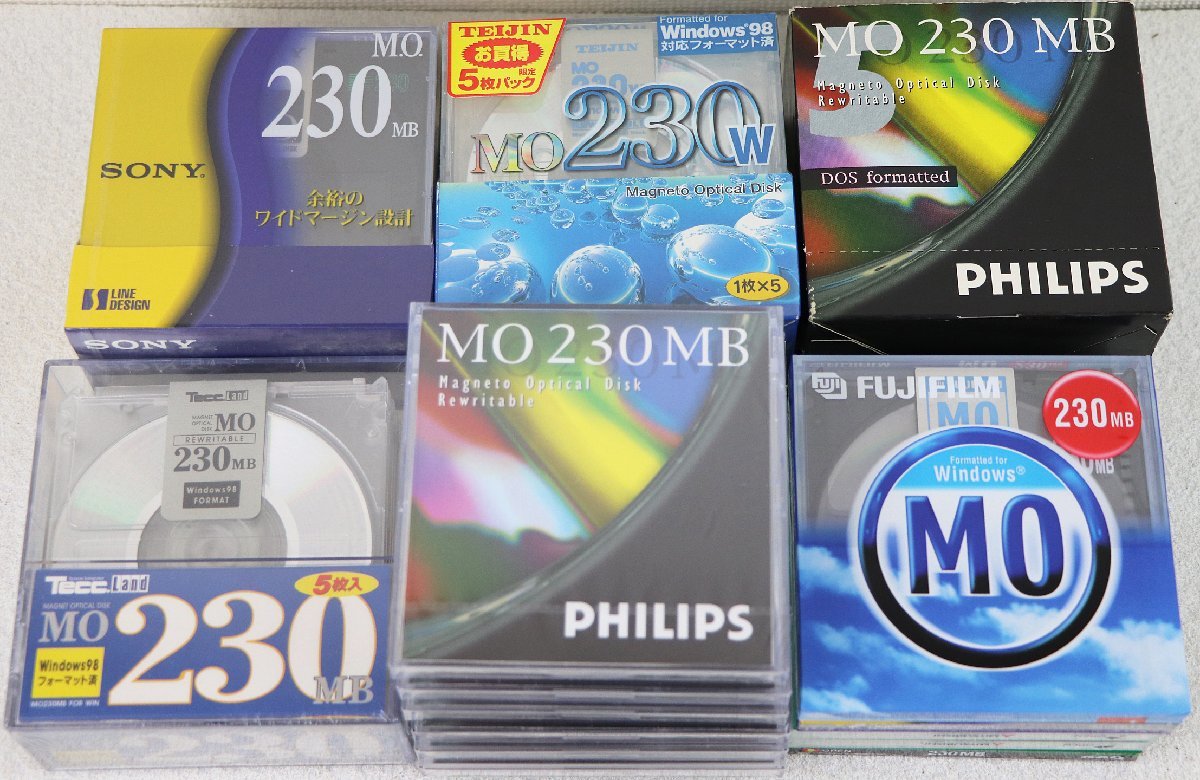 S 品 MOディスク 230MB 32枚セット PHILIPS/SONY/TEIJIN/ヤマダ電機/MITSUBISHI/KAO ...