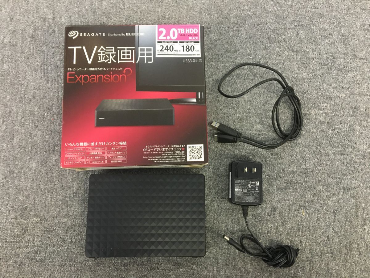 Q618-H2-740 ELECOM エレコム SEGATE TV録画用 Expansion 2TB SRD0NF2 SGD-TV020BK 外付けハードディスク ブラック ⑤(2TB ...