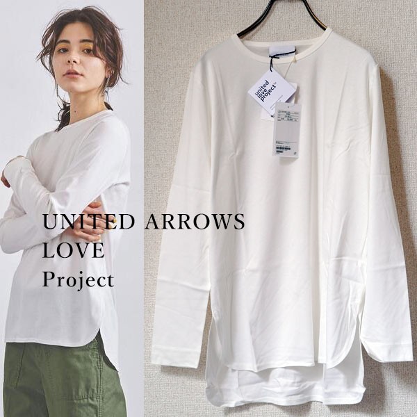 スローン SLOANE ロング カットソー 長T クルーネック ホワイト 白 アイボリー フリー FREE united LOVE ...