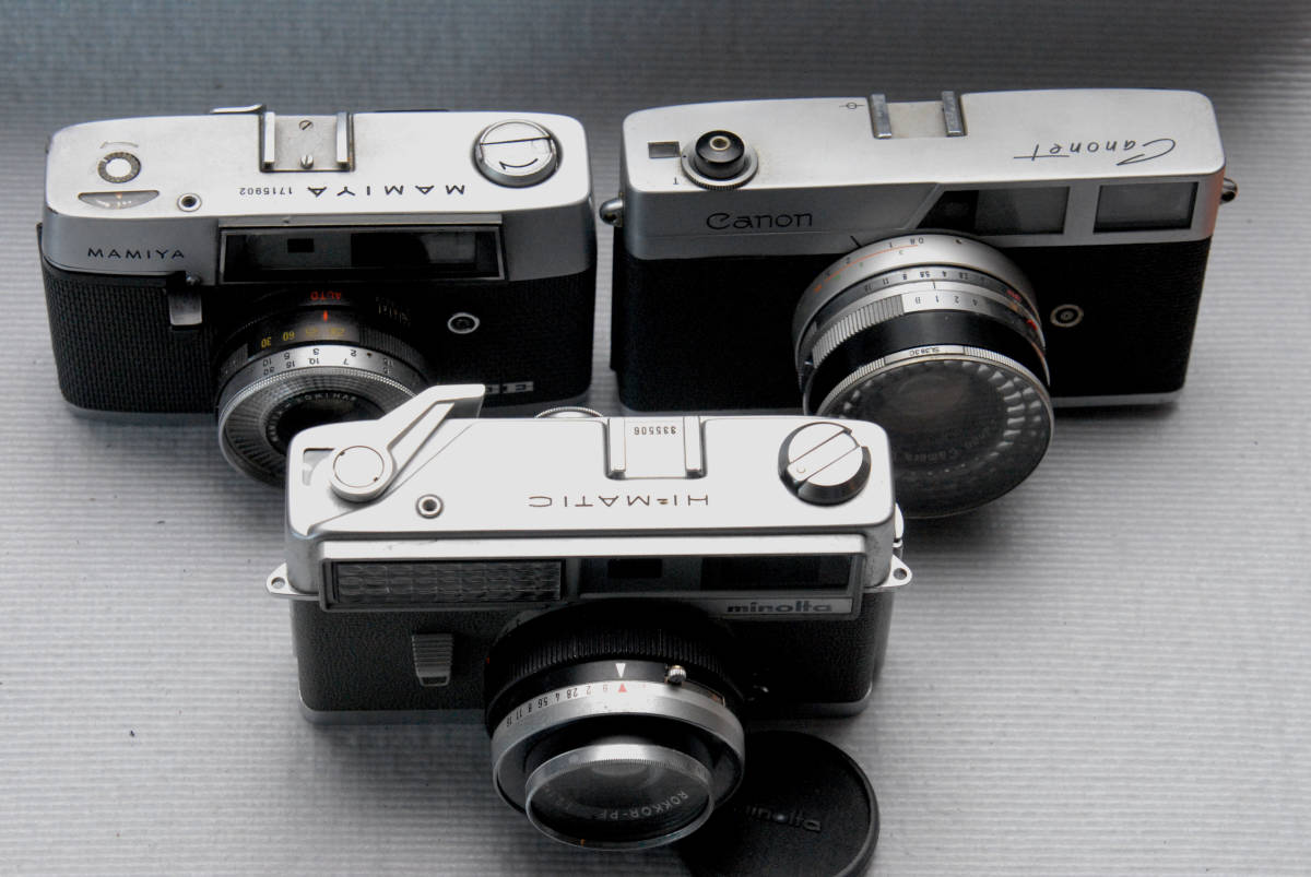 キャノン ミノルタ マミヤ製 昔の高級レンジファインダーカメラ Canonet + MI-MATIC + MAMIYA EE 2台まとめて 品 ...