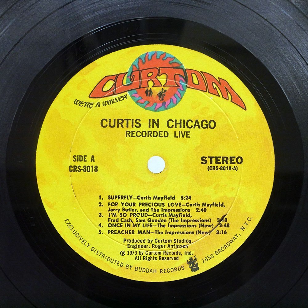 米 CURTIS MAYFIELD/CURTIS IN CHICAGO RECORD LIVE/CURTOM CRS-8018(R&B、ソウル ...
