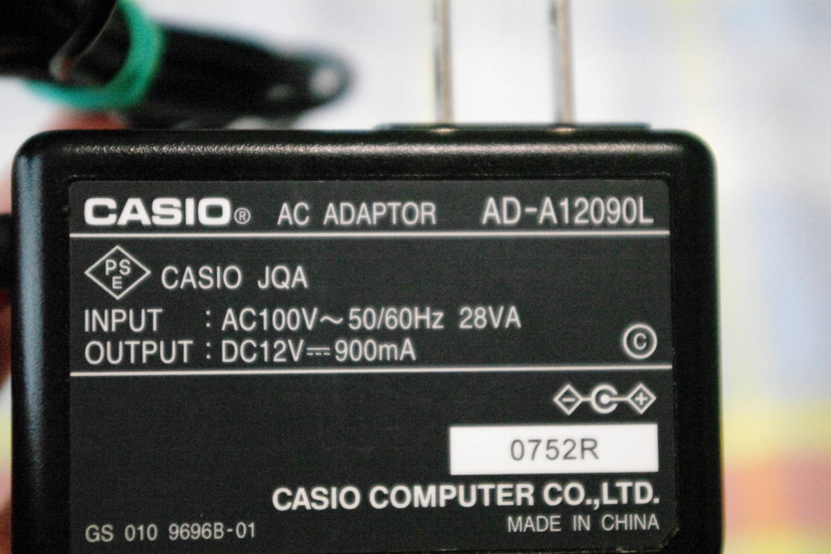 カシオ CASIO ネームランド 純正 ACアダプター AD-A12090L 12V 12.0V 900mA 0.9A ピン有り EIAJ4 ...