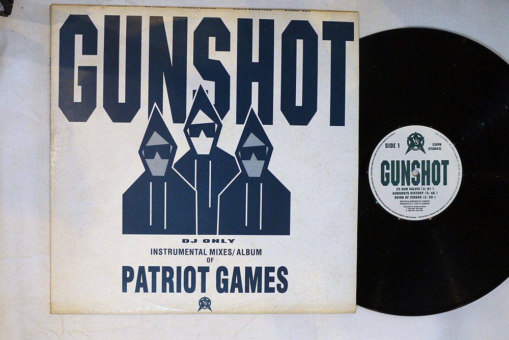 英 GUNSHOT/PATRIOT GAMES INSTRUMENTAL MIXES /VINYL SOLUTION STEAM 43 L ...