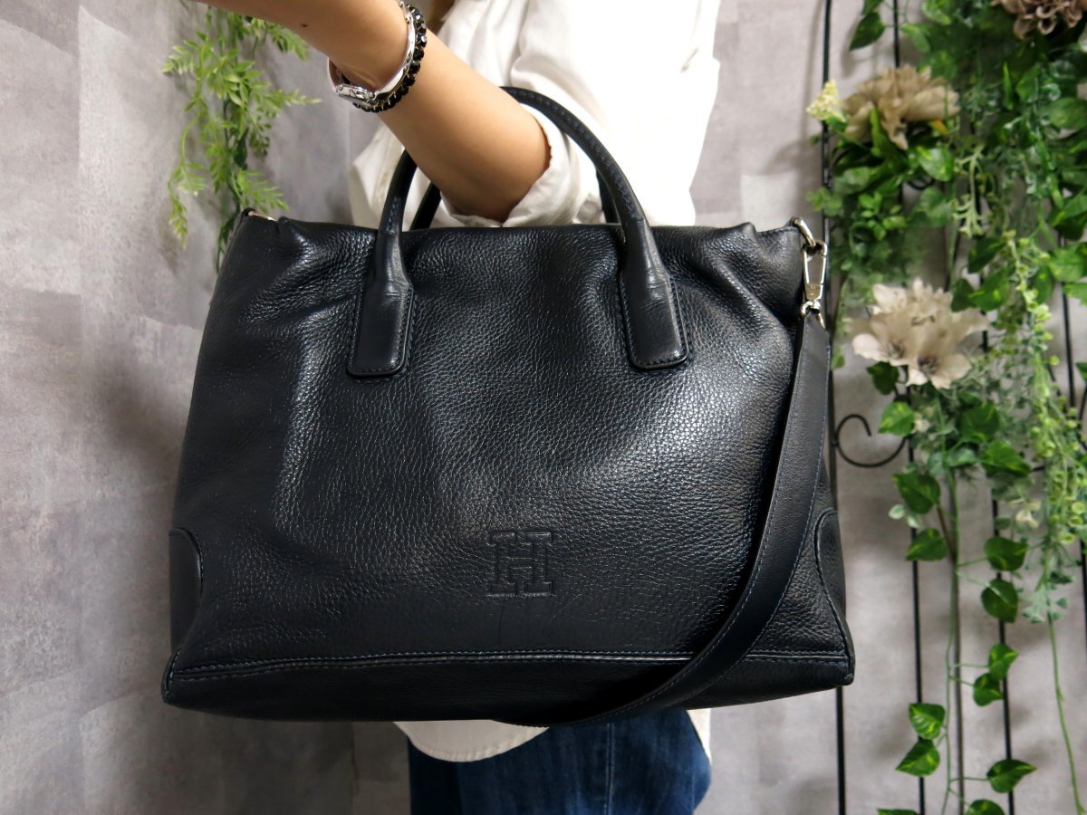 超 同様 HIROFU ヒロフ ロゴ型押し カーフ レザー 本革 2way トート バッグ ネイビー SV金具 肩掛け A4 収納 Js29948(ヒロフ)｜売買されたオークション情報 ...