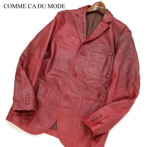 COMME CA DU MODE MEN コムサデモード メン 牛革 リアル カウ レザー テーラード ジャケット Sz.2 メンズ G2T03196_9#O(テーラードジャケット、ブレザー ...