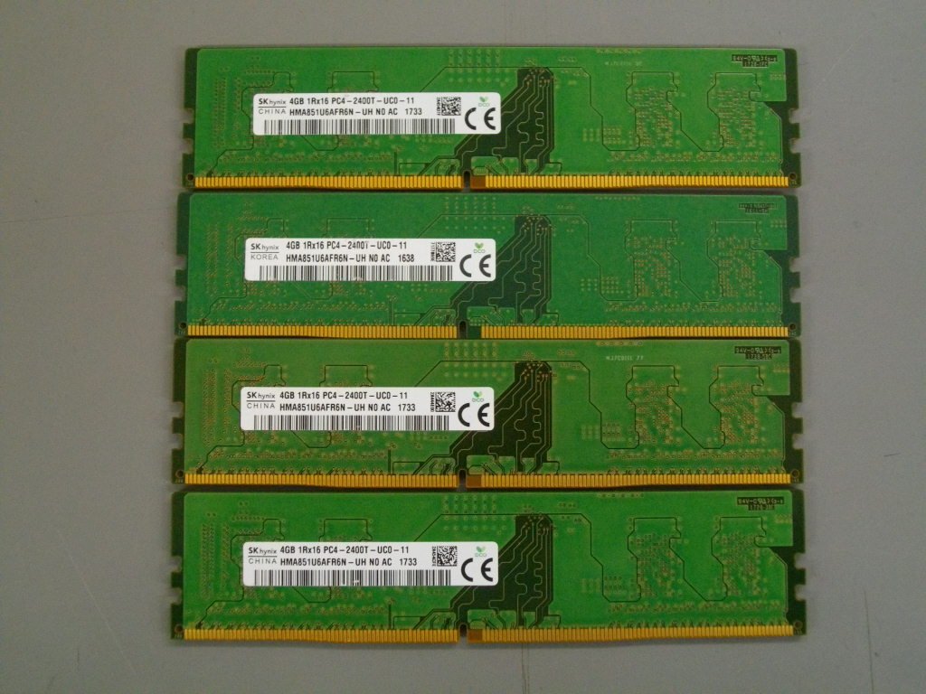SKhynix DESK用 4GB PC4-2400T DDR4-19200 MM 4枚SET 96495(DIMM)｜売買されたオークション ...