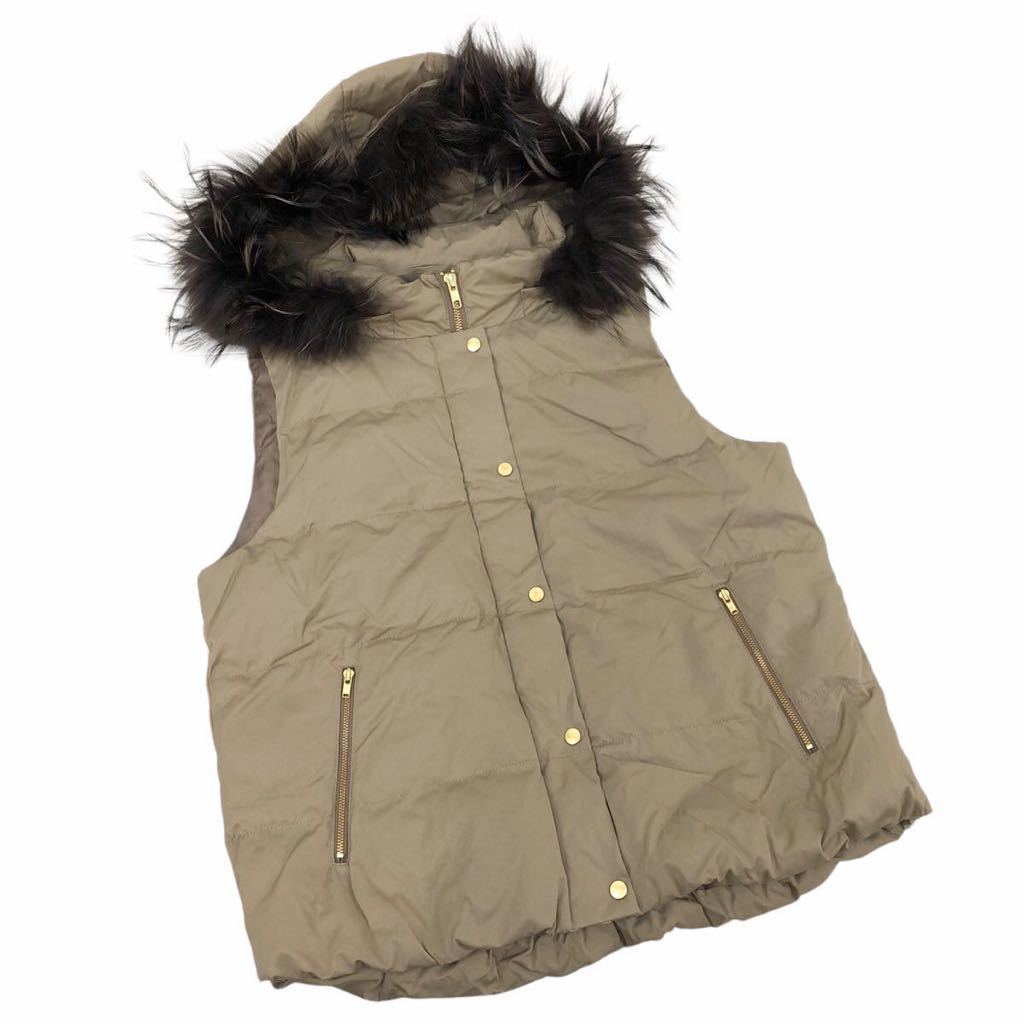 Nm087 大きいサイズ ダウン 90％ ダウンベスト ベスト 上着 羽織 トップス アウター リアルファー フード ベージュ レディース 13AR(ダウンベスト)｜売買されたオークション情報 ...