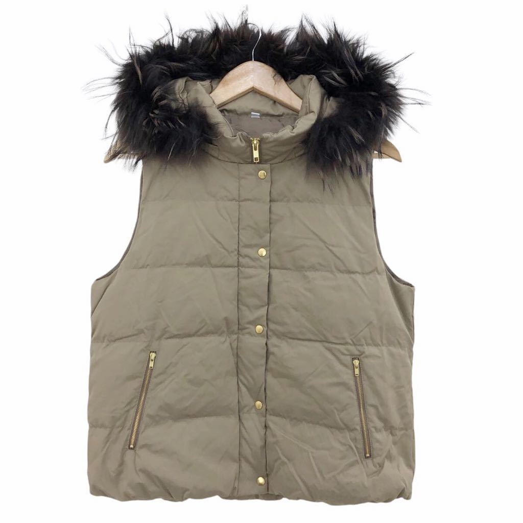 Nm087 大きいサイズ ダウン 90％ ダウンベスト ベスト 上着 羽織 トップス アウター リアルファー フード ベージュ レディース 13AR(ダウンベスト)｜売買されたオークション情報 ...
