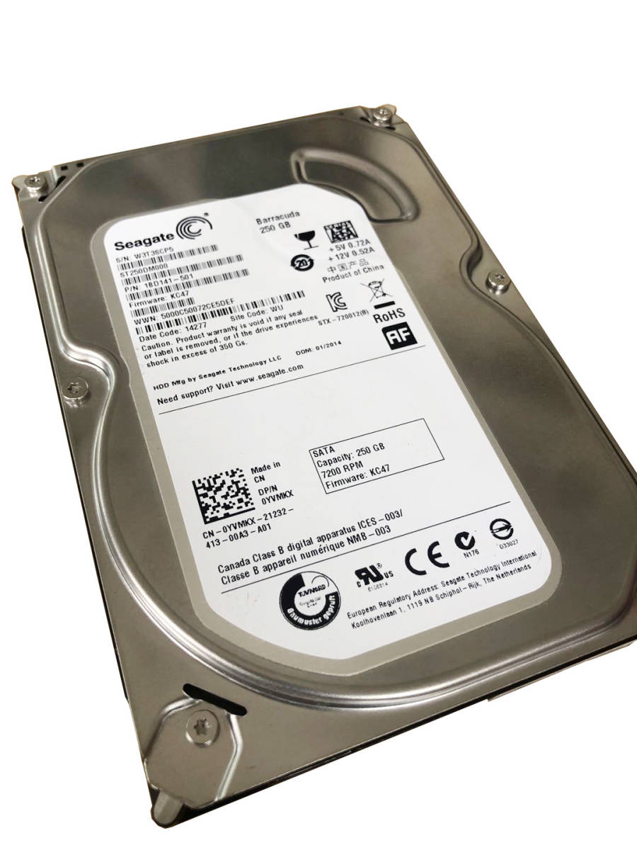 パーツ薄型Seagate Barracuda 7200.12 3.5inch SATA 6Gb/s 250GB 7200rpm 8MB 4K ...