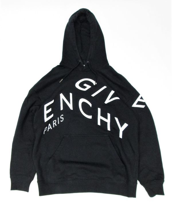 国内正規 20AW GIVENCHY エンブロイダリー ビッグロゴ スウェットパーカー BMJ07G 30AF ジバンシー 刺LOGO FOODIE フーディー 黒 XS ST-8(男性用 ...