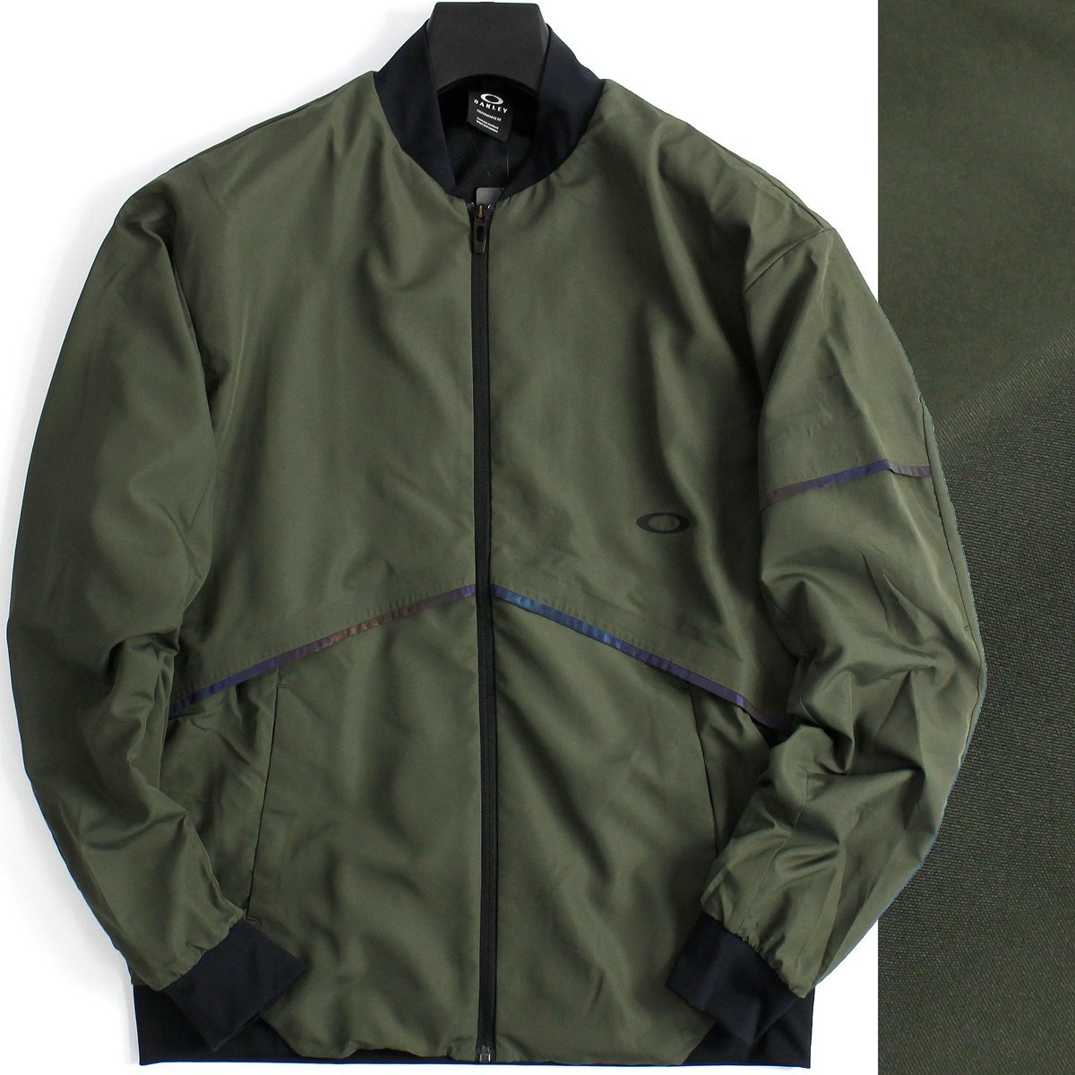 オークリー ゴルフにお勧め エンハンス MA-1 ジャケット M カーキ OAKLEY 撥水 防風 ゴルフ ブルゾン リフレクター メンズ ...