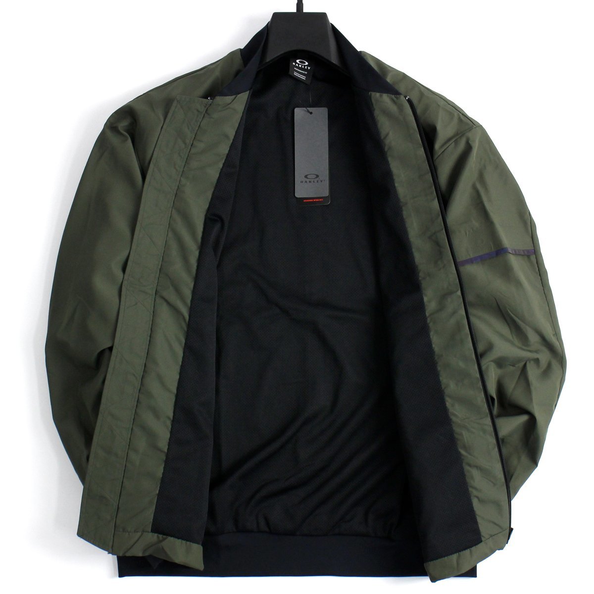 オークリー ゴルフにお勧め エンハンス MA-1 ジャケット M カーキ OAKLEY 撥水 防風 ゴルフ ブルゾン リフレクター メンズ ...
