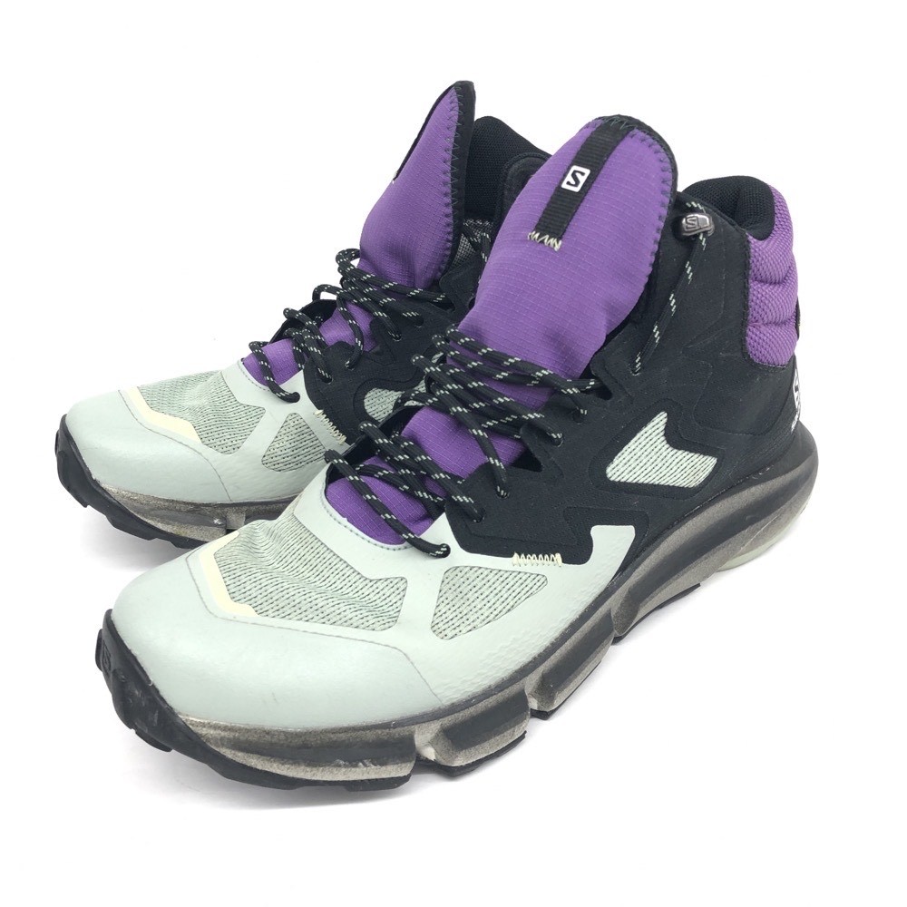 SALOMON サロモン ハイカットスニーカー 28.0cm 414610 グレー/パープル ゴアテックス メンズ 靴 シューズ ...