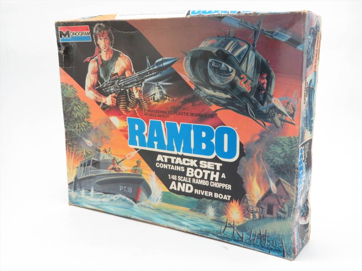 未組立 MONOGRAM モノグラム プラモデル RAMBO ランボー怒りの脱出 1/48 SCALE RAMBO CHOPPER AND ...
