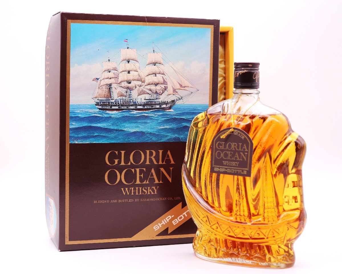 三楽 さんらく GLORIA OCEAN グロリア オーシャン ウィスキー 特級 シップボトル 760ml 43% 船 インテリア お酒 漂亮 ...
