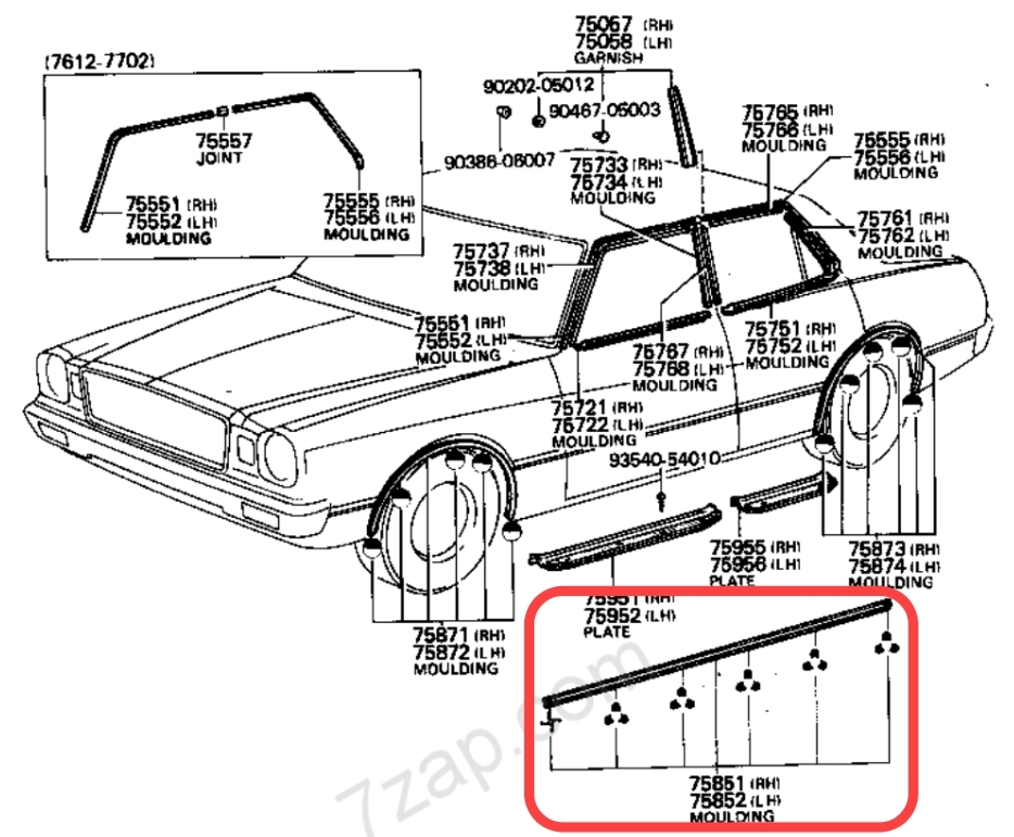 1976-80年製 X30/40系 MX41 ブタ目 マーク2/チェイサー/クレシーダ サイドプロテクションモール固定クリップセット キャップなし R88(サイド)｜売買されたオークション情報 ...