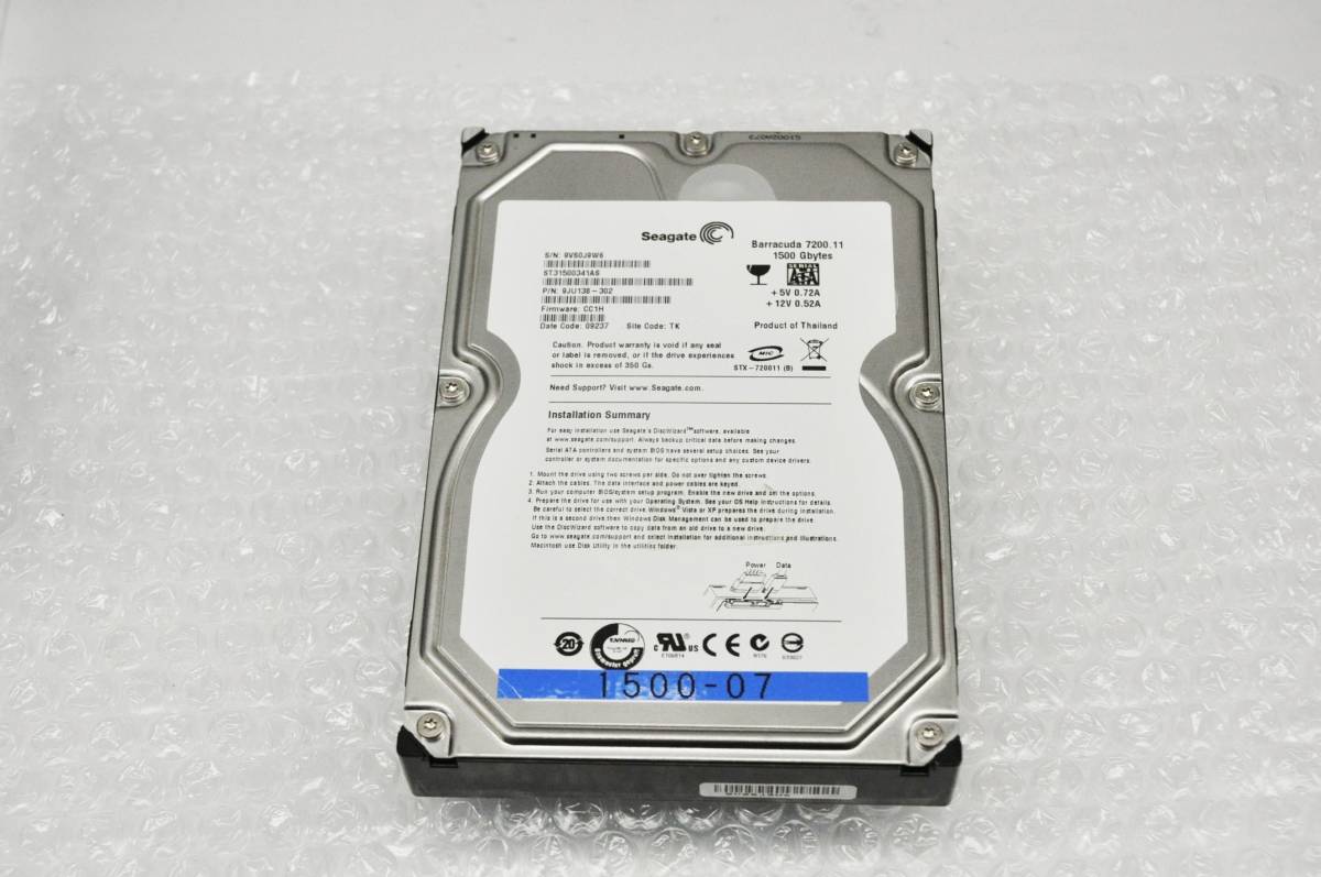 SEAGATE シーゲイト 3.5インチ HDD 1.5TB ST31500341AS(1TB～)｜売買されたオークション情報、yahooの ...