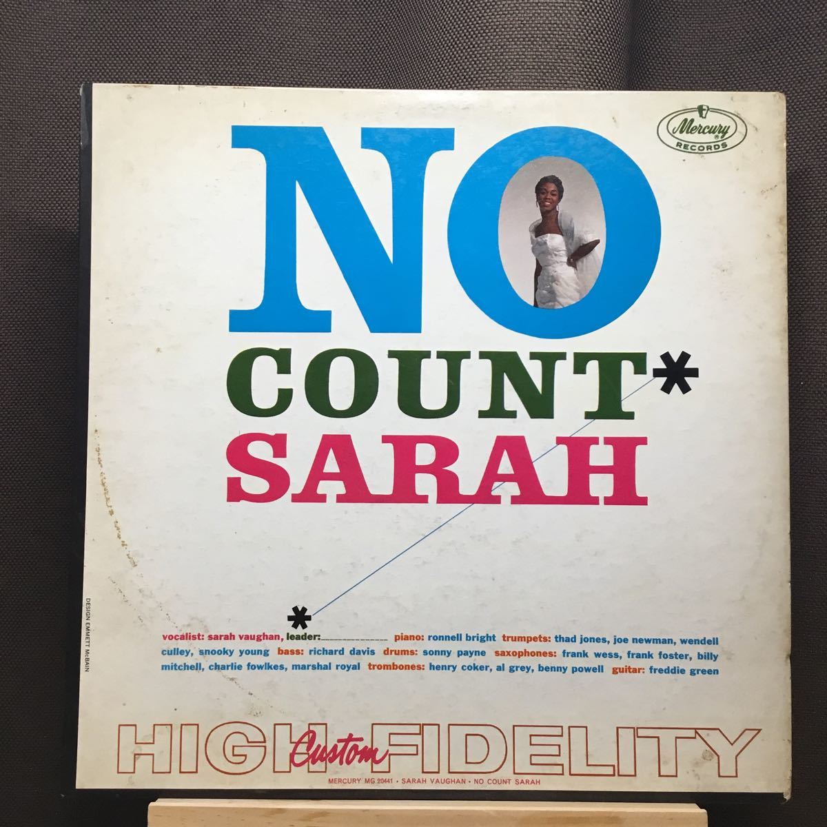 LP USオリジナル盤MONO両溝 SARAH VAUGHAN/NO COUNT SARAH MG 20441 サラ ヴォーン ジャズ ...