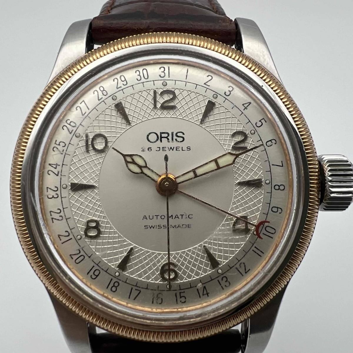 ORIS オリス 7543 ビッグクラウン ポインターデイト 裏面スケルトン Big Crown Pointer Date SS 革ベルト ...