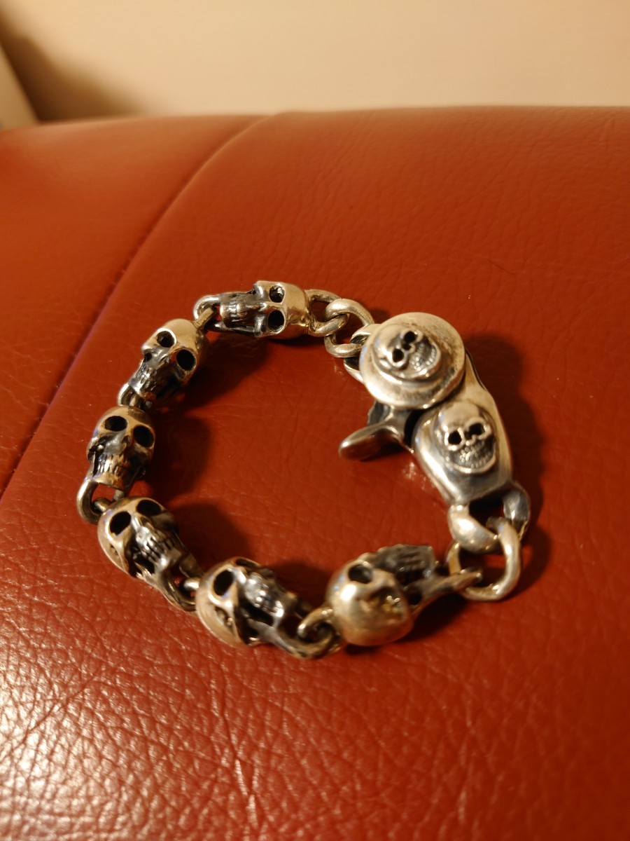 VERSANI ヴェルサーニベルサーニスカルシルバーブレスレット髑髏 定価5万円以上検 クロムハーツ Gabor SILVER ガボール ...