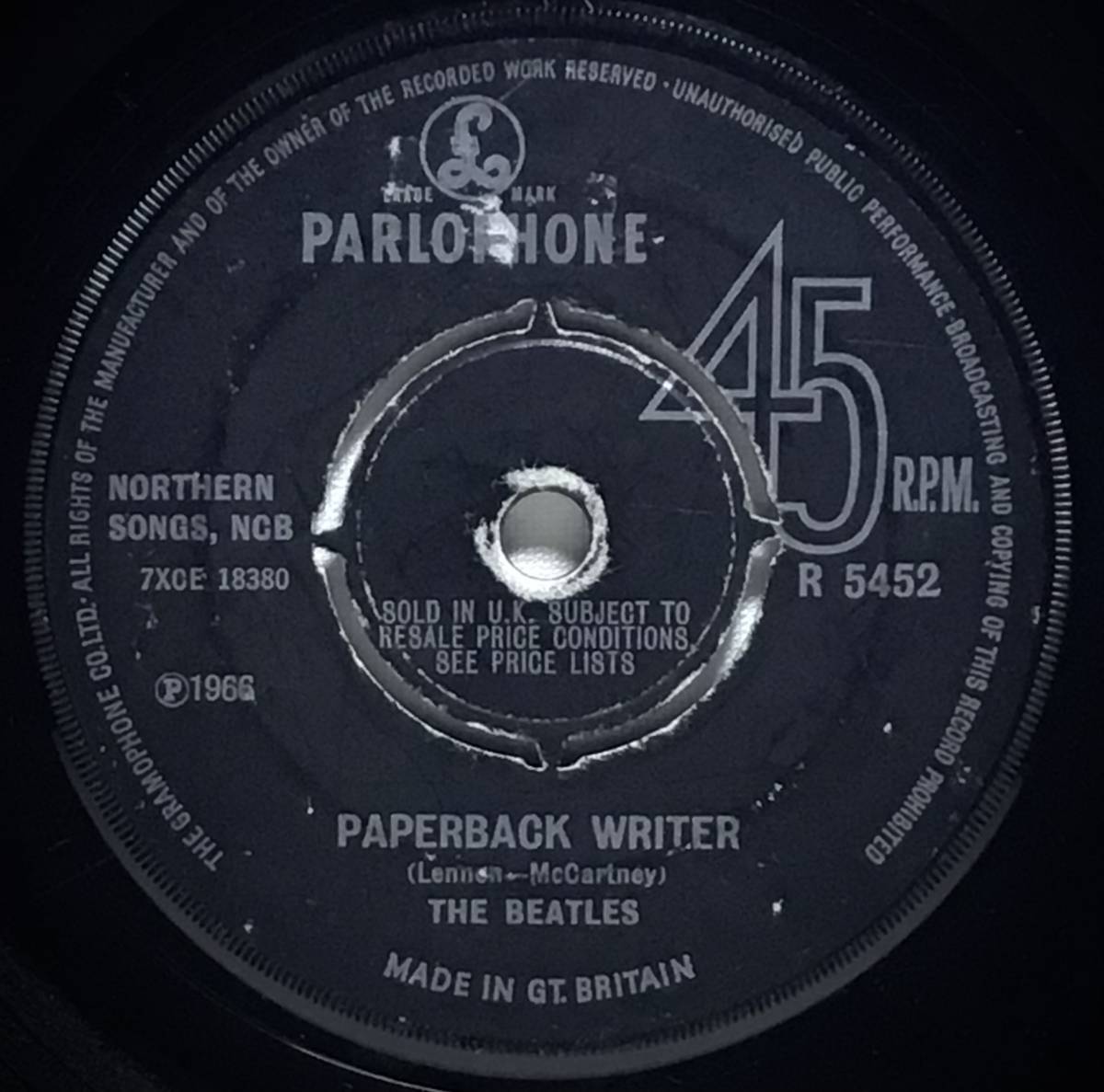 英7 THE BEATLES / PAPERBACK WRITER / RAIN / 1966 UK盤 GRAMOPHONE 7インチシングル ...
