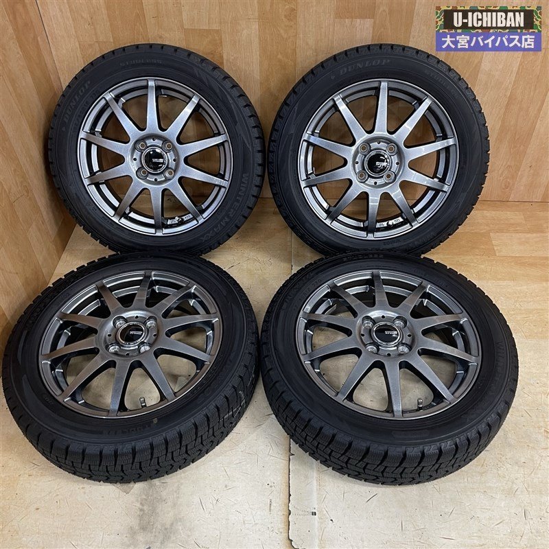 ハスラーなどに スタッドレスセット 2021年製造 溝たっぷり CF01 15インチ 4.5J +45 4H 100 & ダンロップ WM02 165/60R15 _ 004(スタッドレス ...