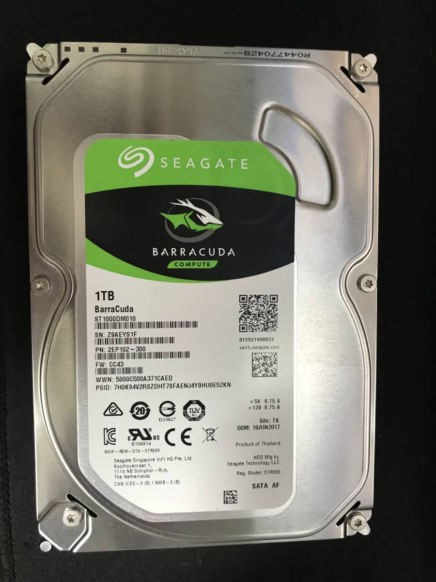 Seagate BarraCuda ST1000DM010 1TB 3.5inch ハードディスク 使用時間425時間(1TB～)｜売買された ...