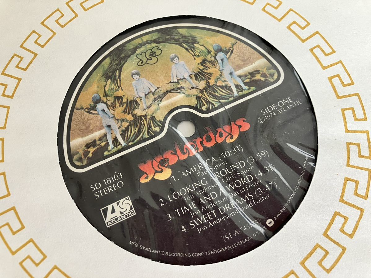 YES / yesterdays LP ATLANTIC US SD18103 74年盤 Jon Anderson Chris Squire ...