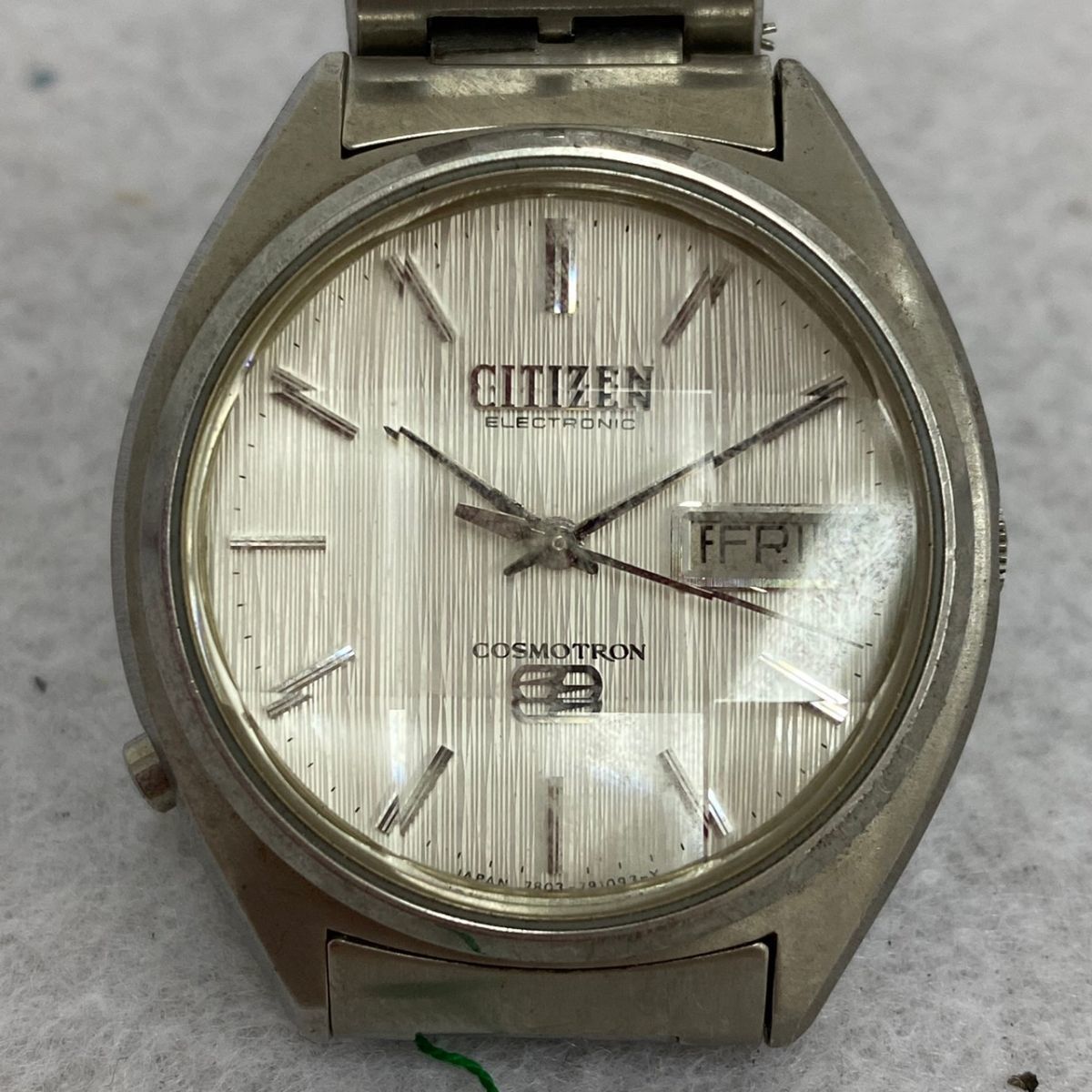 T392-C1-558 CITIZEN ELECTRONIC COSMOTRON シチズン コスモトロン 電磁テンプ デイデイト シルバー文字 ...