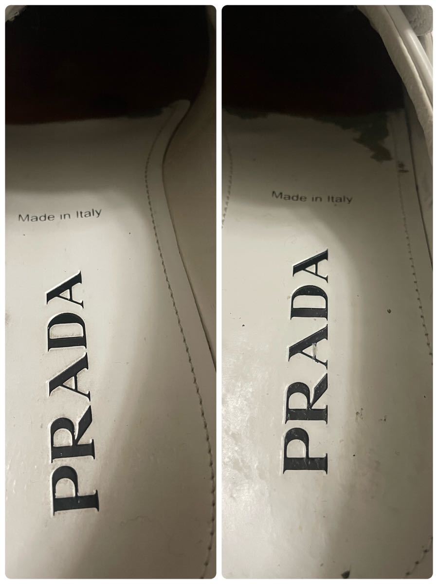 PRADA MILANO Monolith プラダ モノリス ブラッシュド レザー ローファー ホワイト 厚底ソール メンズ シューズ ...