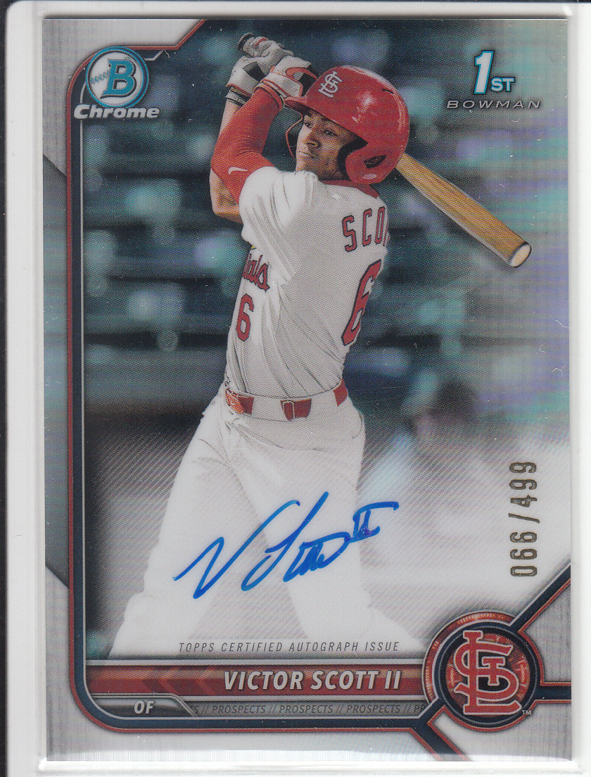 Victor Scott II 直筆サインカード Refractor Auto 499枚限定 2022 Bowman Draft ...