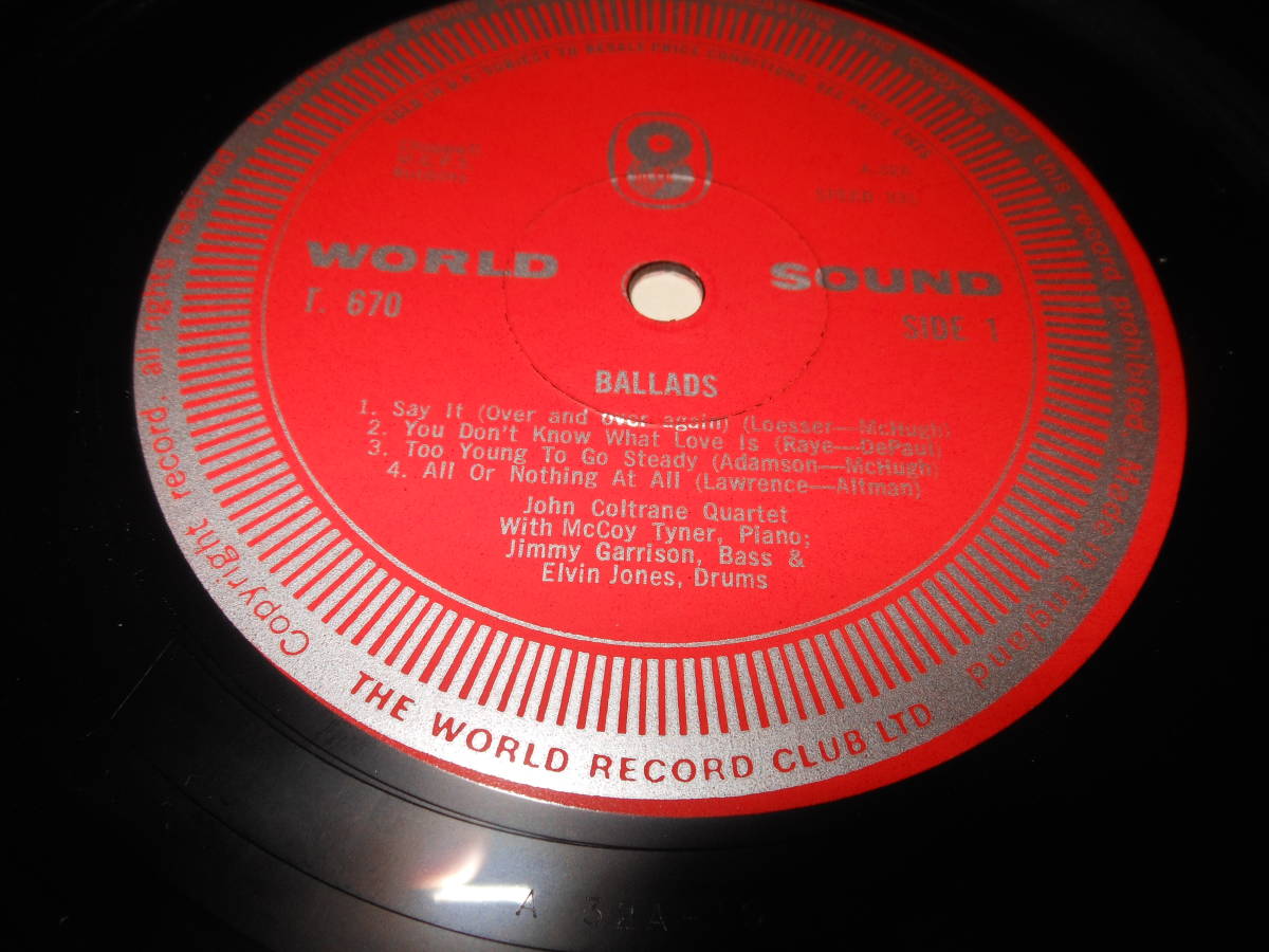 UK MONO JOHN COLTRANE/BALLADS COAT/FLIP BACK/イラストジャケ/名盤 World Record ...