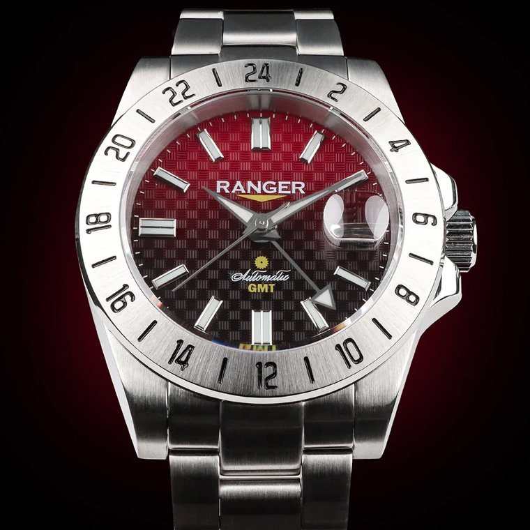 最新作 WANCHER RANGER4 赤富士/AKAFUJI 機械式自動巻き 腕時計 GMT ハック機能 21600ハイビート 夜光塗料 1円 /RG4(3針＋カレンダー)｜売買された ...