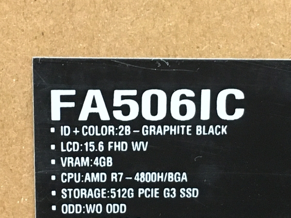 ASUS TUF Gaming A15 FA506IC_FA506IC 15.6型 ノートPC Ryzen 7 4800H with ...