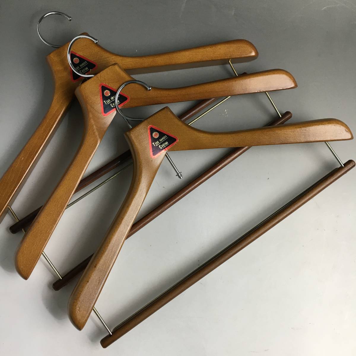 KI23/53 NH TEAK HANGER チークハンガー COSTOM 3本 セット NAKATA HANGER ナカタハンガー 昭和 ...