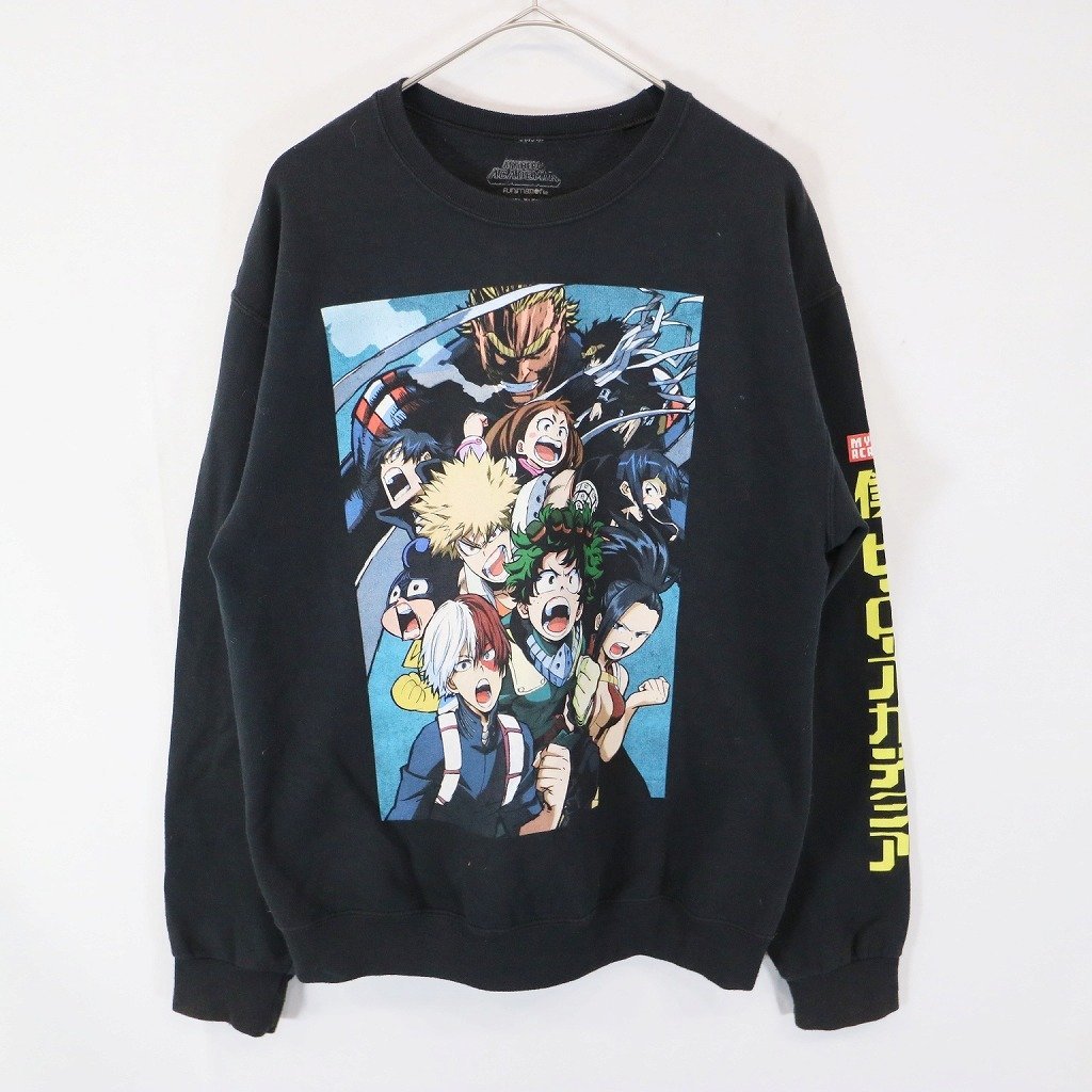 僕のヒーローアカデミア スウェット プルオーバー クルーネック アニメ ブラック メンズ M N7374 /1円スタート(Mサイズ)｜売買され ...