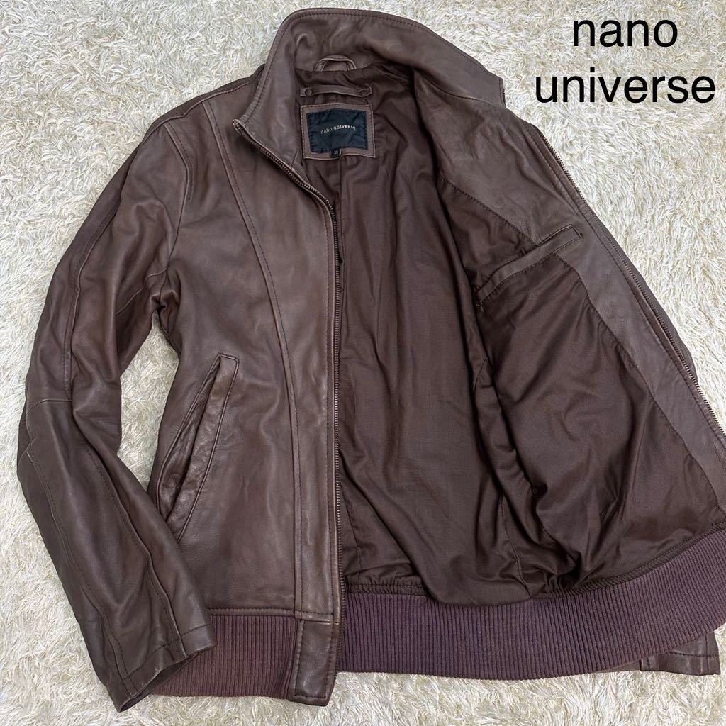 在庫処分価格 Nanouniverse ラムレザーライダースlargeブラウン ライダースジャケット Time2outsourcecom