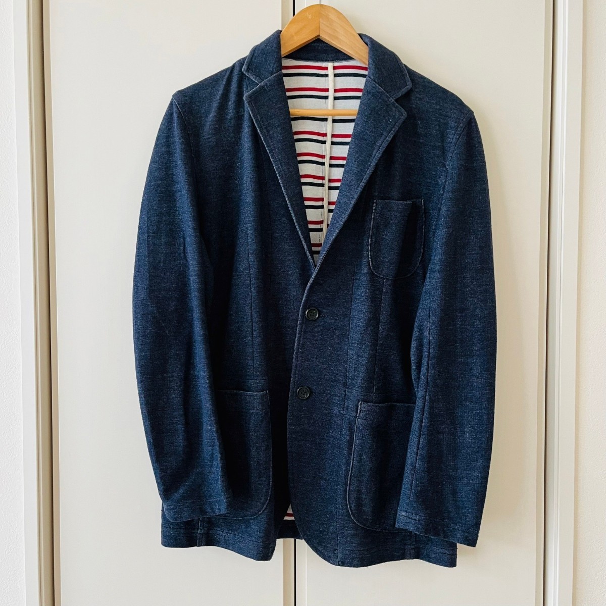H5998cL BEAMS LIGHTS ビームス ライツ サイズM テーラードジャケット スウェット素材 カジュアルジャケット ネイビー紺色 メンズ(テーラードジャケット、ブレザー)｜売買さ ...
