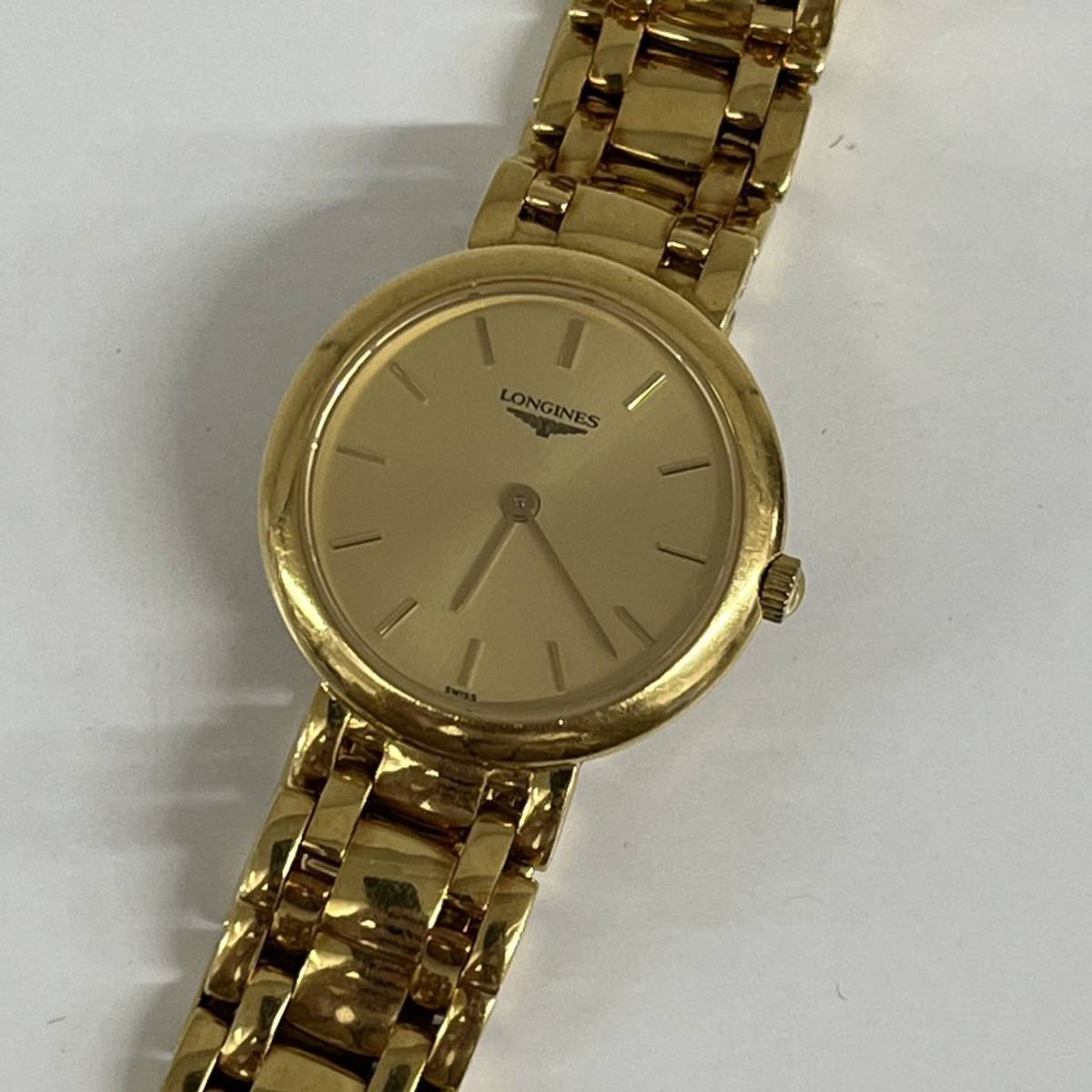 U1202/ 品 LONGINES ロンジン 腕時計 金無垢クォーツ レディース L8 106 6 シャンパン YG K18 750 総重量約 ...