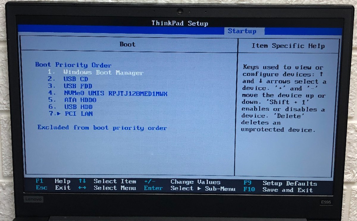 1円 ジャンク LENOVO ThinkPad E595 / Ryzen 5 3500U 2.10GHz / メモリ 8GB / NVMe SSD 128GB / 15.6型 / OS有り ...