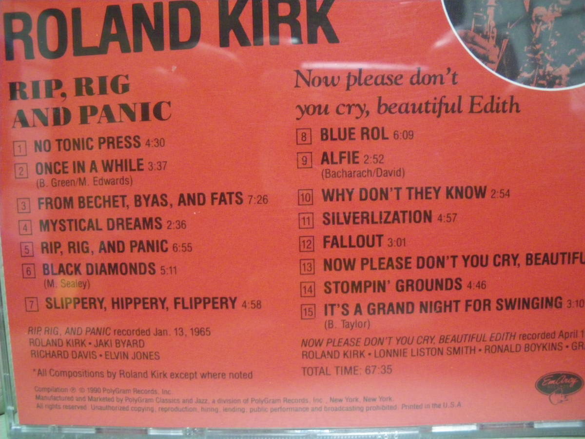 CD ROLAND KIRK ローランド カーク/リップ リグ & パニック Rip Rig And Panic/エルヴィン ジョーンズ ...