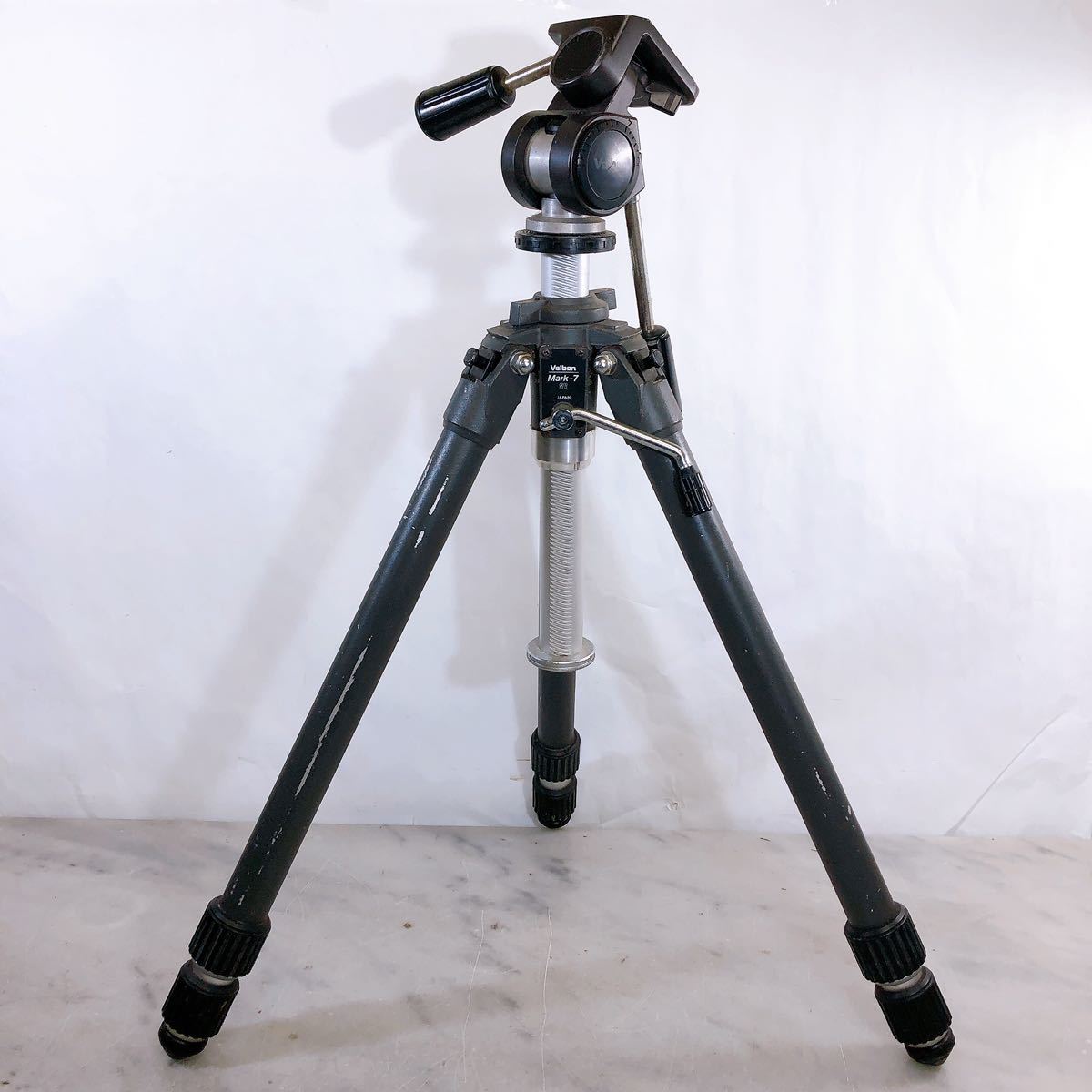 現状品 Velbon ベルボン 三脚 カメラアクセサリー カメラ用品 カメラ三脚 2段 Mark-7 SV JAPAN 日本製 ジャンク(三脚 ...
