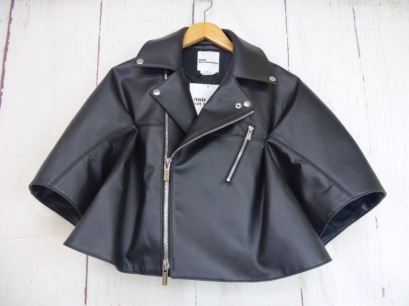 noir kei ninomiya COMME des GARCONS ノワール ケイ ニノミヤ 半袖フェイクレザーライダース ブラック 合成皮革 M 3L-J008 AD2023(コム デ ...