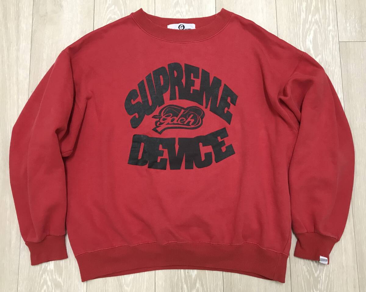 GOODENOUGH SUPREME DEVICE スウェット グッドイナフ シュプリーム LEE USA製 トリプルネーム レッド サイズ ...
