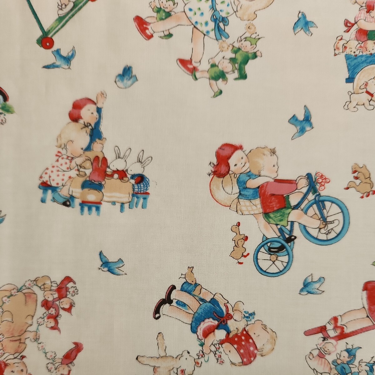USA ファブリック レトロ かわいい子ども柄 幅54×31cm 小人 鳥 ウサギ オマケ生地付き 写真6枚目(その他)｜売買されたオークション情報、yahooの商品情報をアーカイブ公開 ...