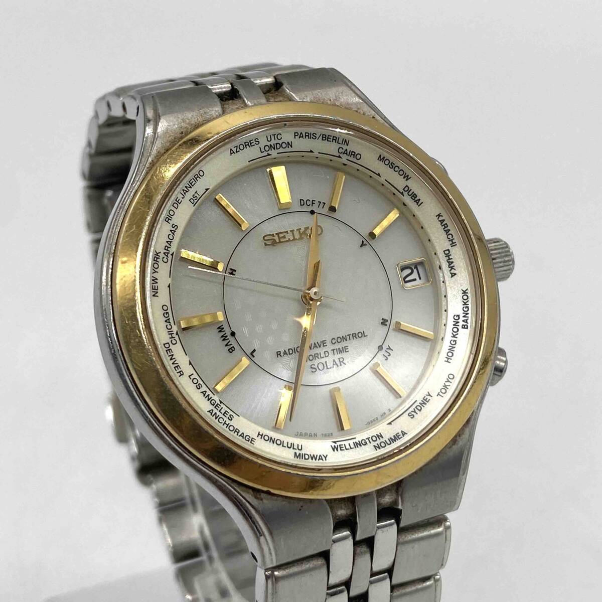 SEIKO セイコー 7B25-0AG0 ソーラー メンズ腕時計 シルバー×ゴールド Y691(セイコー)｜売買されたオークション情報、yahooの商品情報をアーカイブ公開 - オークファン ...