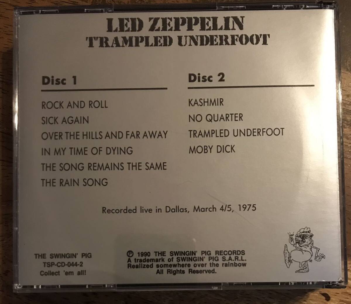 Led Zeppelin レッドツェッペリン Trampled Underfoot 2CD / Recorded Live at Dallas ...