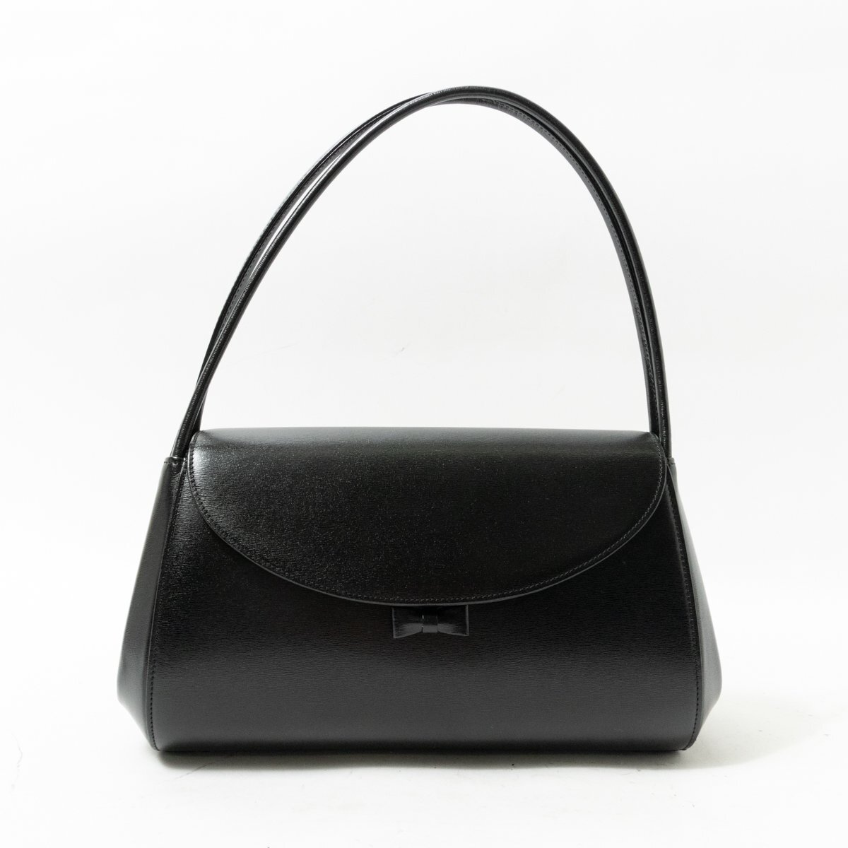 The HANDBAG by K Kitamura キタムラ 2WAY ブラックフォーマルバッグ ハンドバッグ リボン かぶせマグネット 牛革 ...