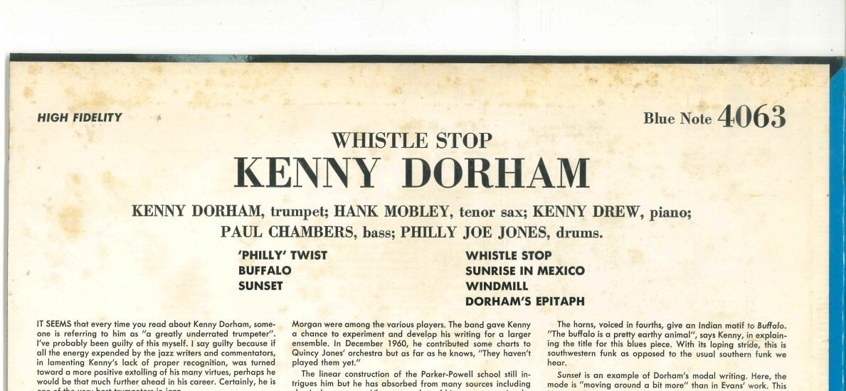 BLUE NOTE LP ケニー ドーハム KENNY DORHAM WHISTLE STOP MONO 47/63 NYC ゲルダー印 ...