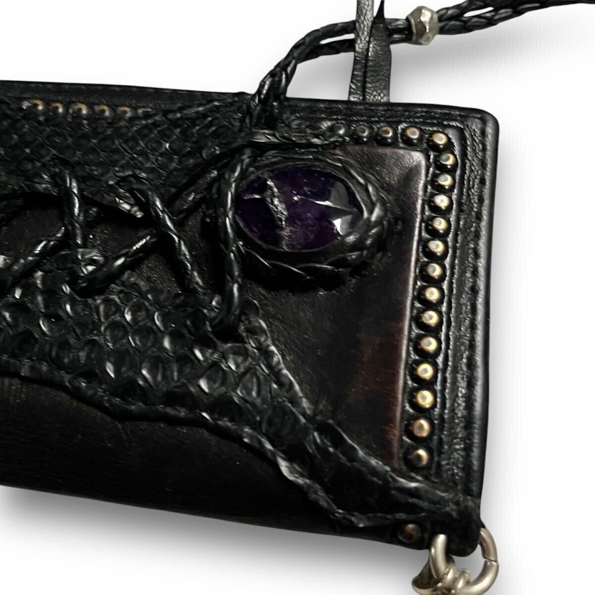 KMRii natural stone lace-up leather long wallet archive kmrii ifsixwasnine lgb L.G ...